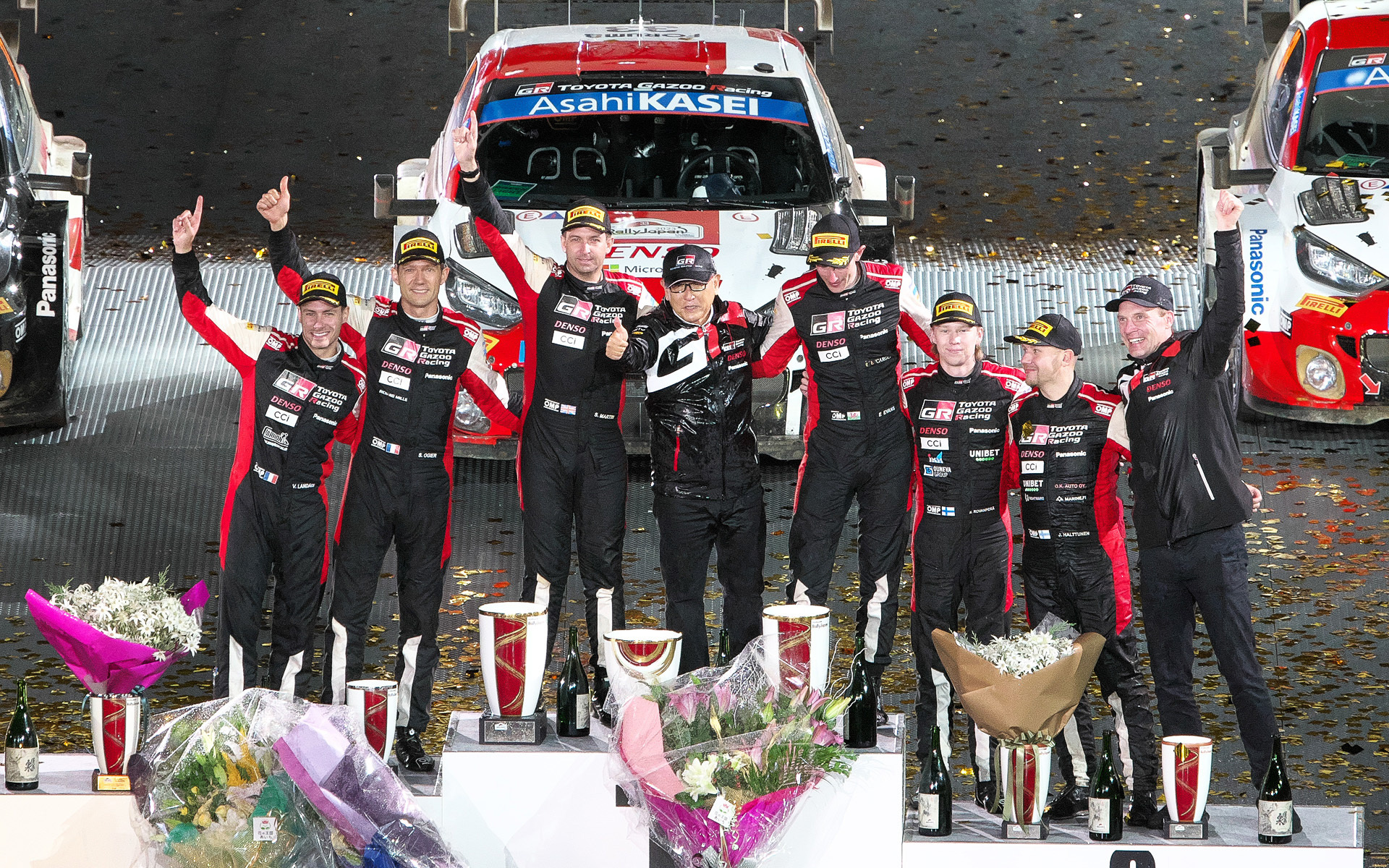 豊田章男会長、トヨタ自動車会長としてTGR-WRT会長としてラリージャパン1-2-3フィニッシュ祝福コメント - Car Watch