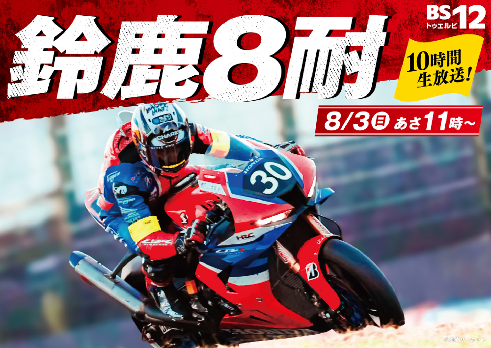 鈴鹿8耐、BS12は8月3日11時〜21時に生中継 ゲストに高橋名人登場 - Car Watch